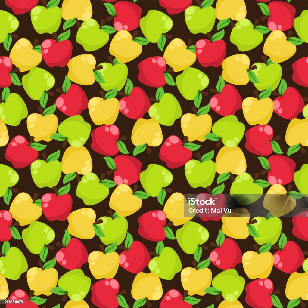Colorful Apples Seamless Pattern Stock Illustration Download Image
