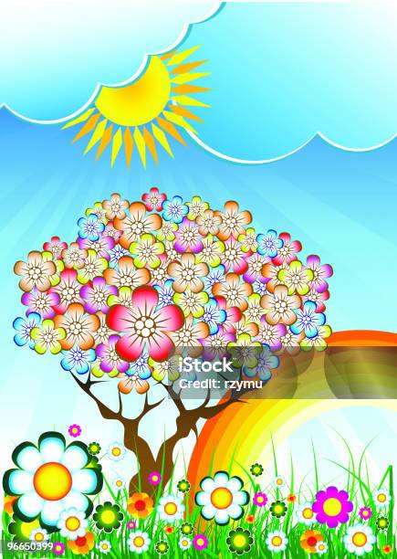 Sun 및 Blue Sky 0명에 대한 스톡 벡터 아트 및 기타 이미지 0명 꽃 식물 나무 Istock