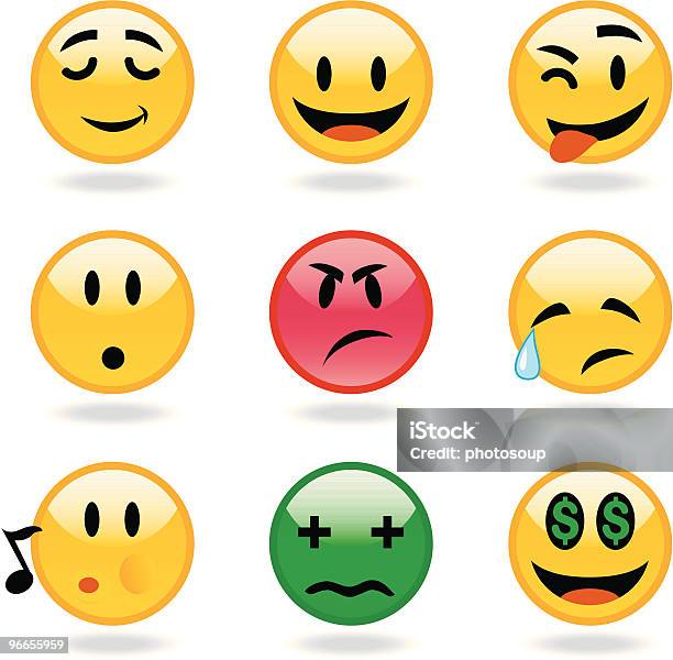Emoticon Faces 2向量圖形及更多表情符號圖片 表情符號 貨幣 不高興的 Istock