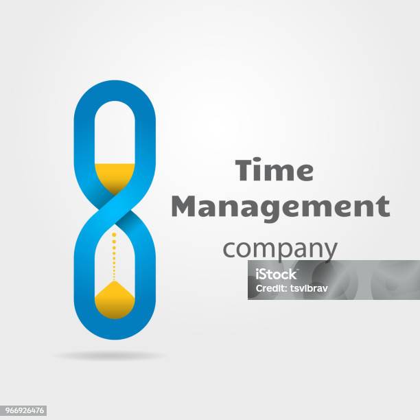 Hourglass Made Of Infinity Symbol Logotype For Time Management Concept