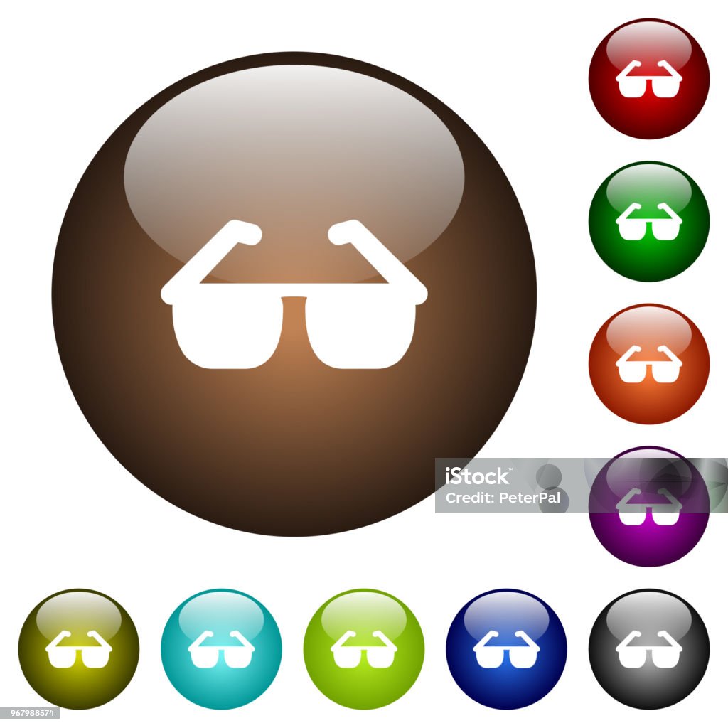 Sunglasses Color Glass Buttons Stock Illustration Download Image Now