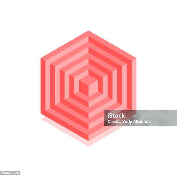 Ikon Kubik Abstrak Ilustrasi Isometrik Untuk Desain Sampul Dalam Gaya