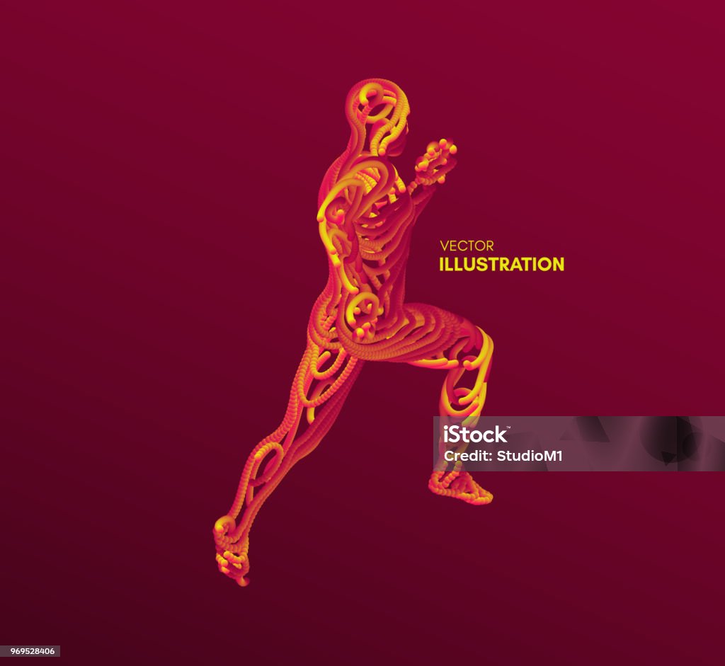 Pria Lari Lambang Untuk Maraton Dan Jogging Model 3d Dari Ilustrasi
