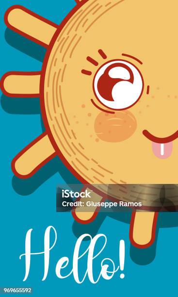 Kartun Kartu Halo Yang Lucu Ilustrasi Stok Unduh Gambar Sekarang