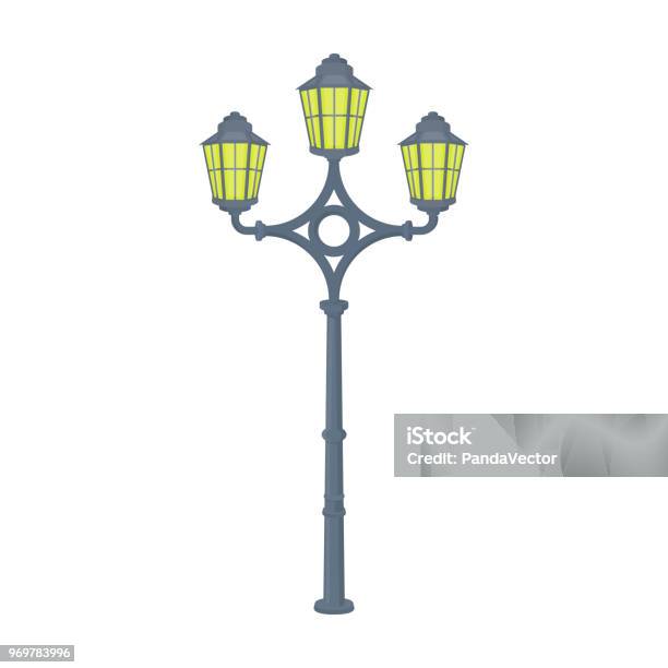 Lampadaires En Style Rétro Lampadaire Simple Icône Dans Cartoon Style