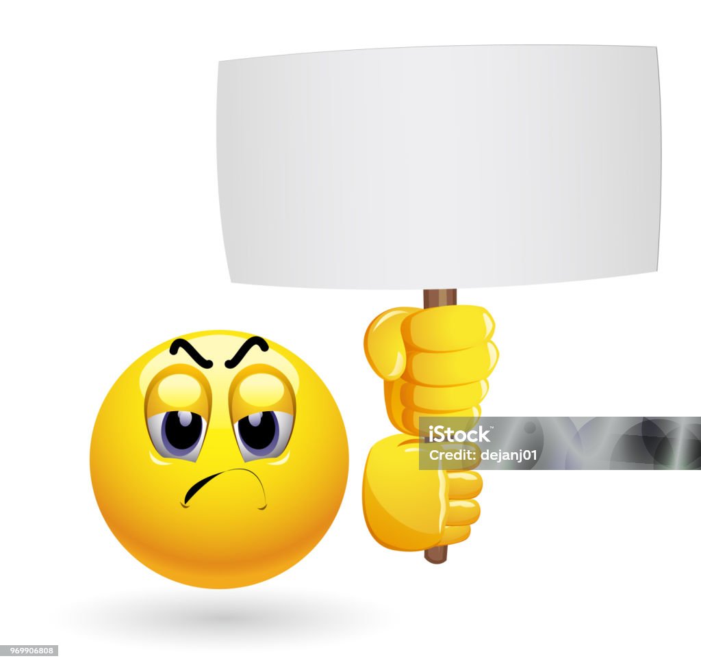 Smiley Holding Advertise Stock Illustration Download Image Now