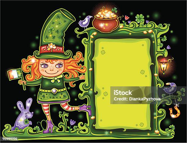 St Patricks Day 레프러콘 꽃 프레임 St Patricks Day에 대한 스톡 벡터 아트 및 기타 이미지 St