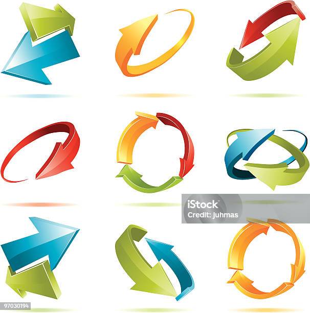 Colorful 3d Vector Arrows Set Stock Illustration Download Image Now