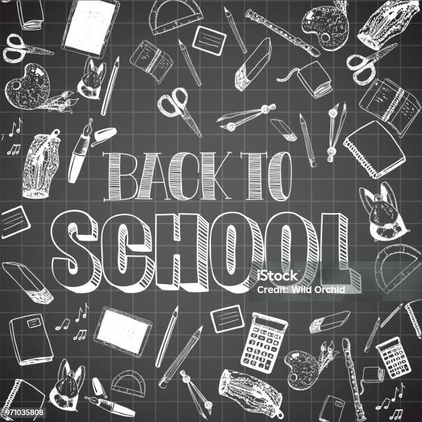 Back To School 배경 필기용 슬레이트에 대한 스톡 벡터 아트 및 기타 이미지 필기용 슬레이트 신학기 프랑스