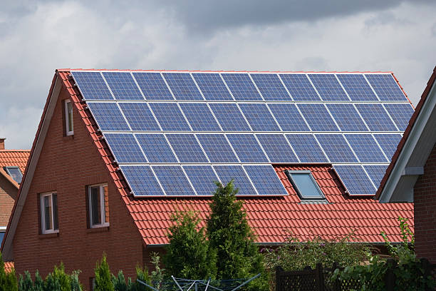 Free picture: Destroyed rooftop with solar system panels by hurricane wind