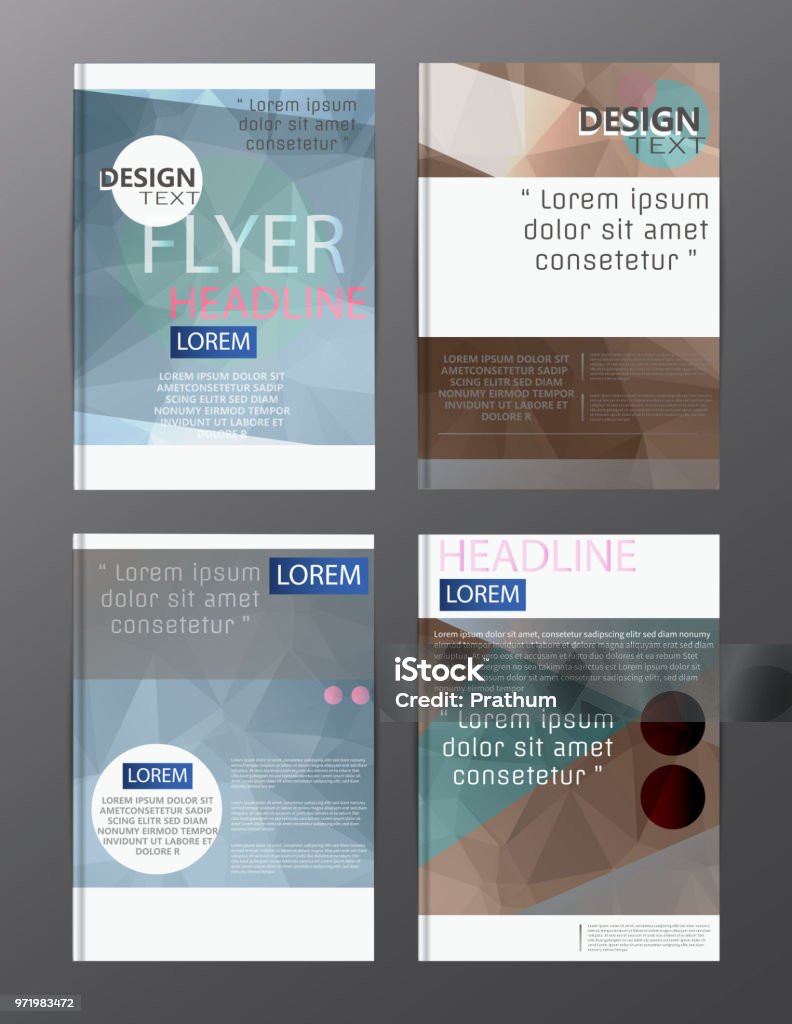 Templat Brosur Laporan Tahunan Desain Flyer Sampul Presentasi Latar
