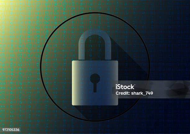 Locked Key On Blue Binary Code Background Computer Data Encryption ... Locked Key On Blue Binary Code Background Computer Data Encryption ...