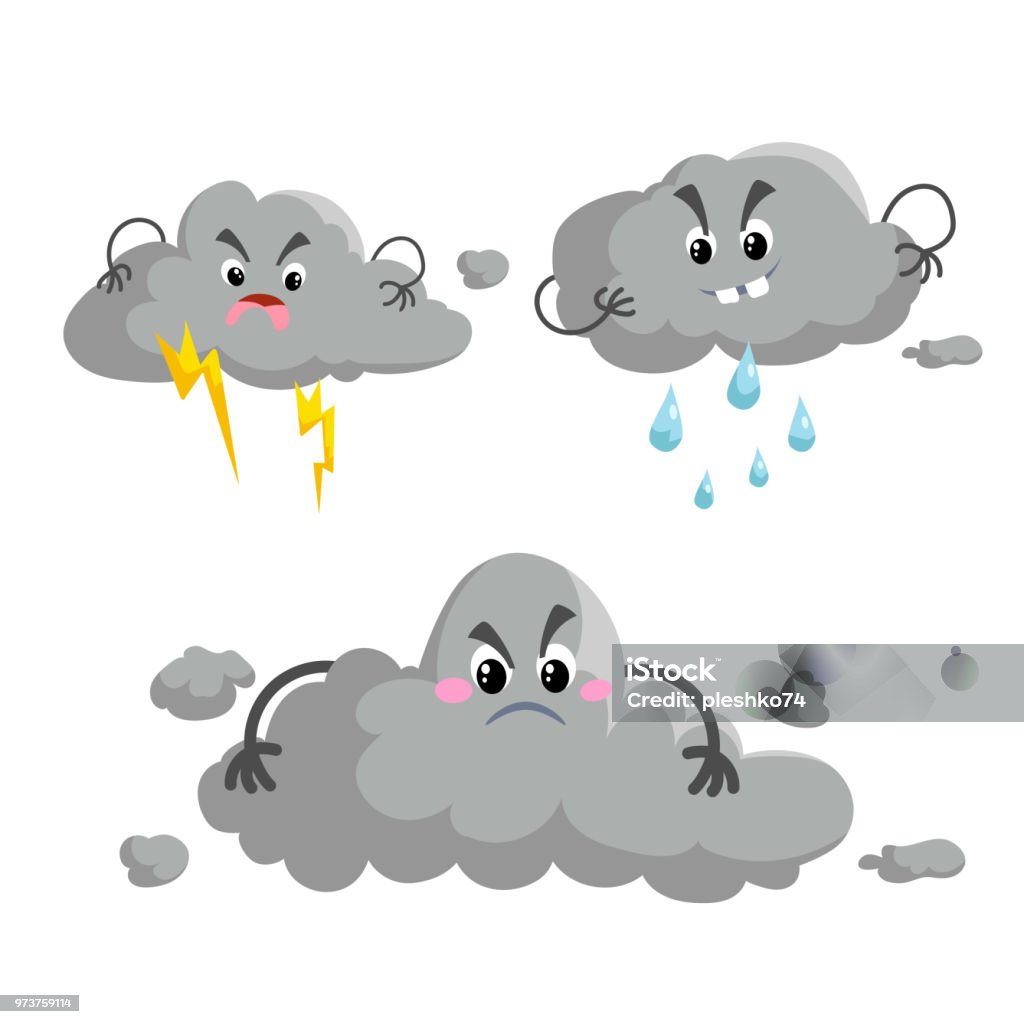 Kartun Mendung Awan Badai Dengan Maskot Badai Diatur Cuaca Hujan Dan ... Kartun Mendung Awan Badai Dengan Maskot Badai Diatur Cuaca Hujan Dan ...