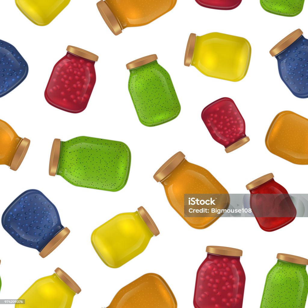 Verre 3d Détaillée Réaliste Pot À Confiture Sans Soudure De Fond Vector