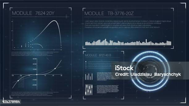 Template Bisnis Dengan Hud Untuk Desain Konsep Layar Radar Digital Hud