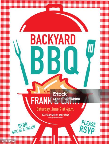 Bbq 초대 디자인식 형판 바베큐그릴에 대한 스톡 벡터 아트 및 기타 이미지 바베큐그릴 바비큐 초대장 Istock