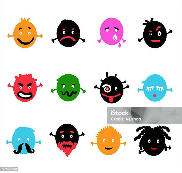 Cartoon Icons Faces向量圖形及更多人圖片 人 卡通 各種病症 Istock