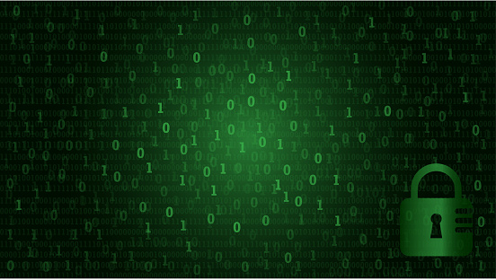 Binary Matrix Computer Data Code In Trendy Flat Style For Technology ... Binary Matrix Computer Data Code In Trendy Flat Style For Technology ...