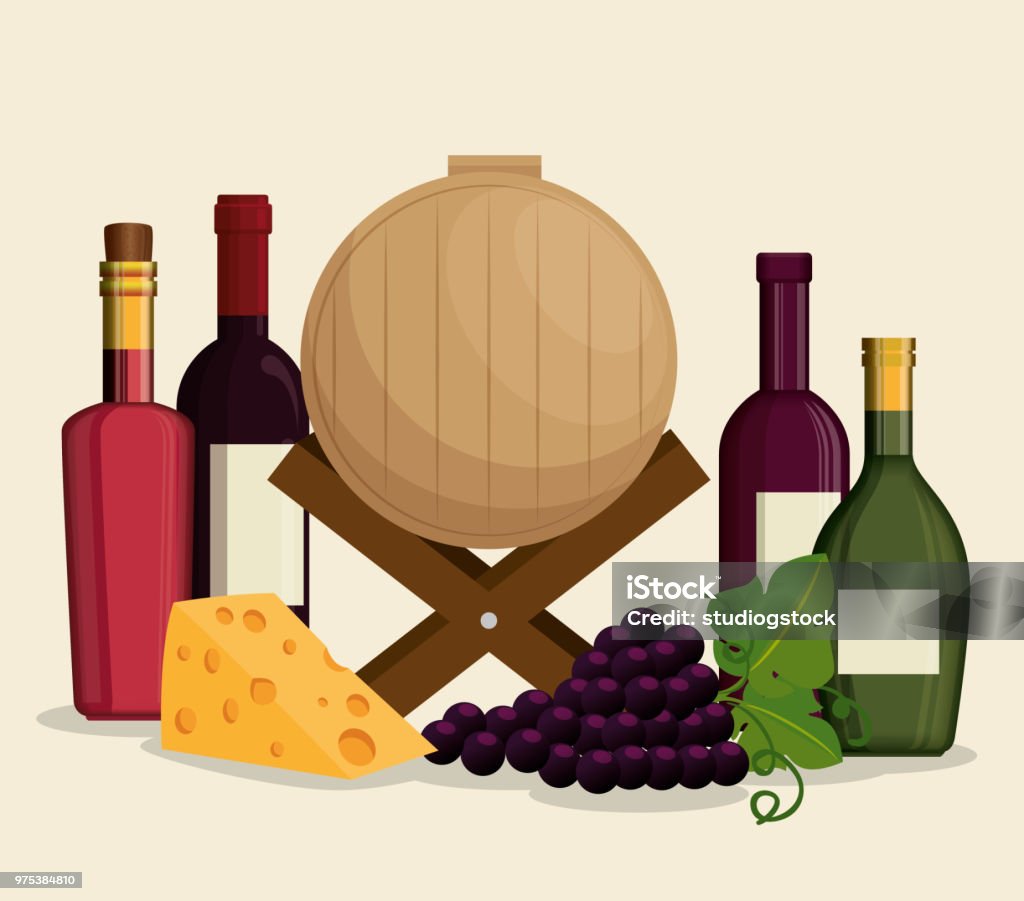 Red Wine Set Icons Stock Illustration Download Image Now Alcohol