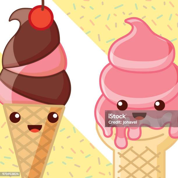 Ices 귀여운 비명 고스에 대한 스톡 벡터 아트 및 기타 이미지 고스 귀여운 달콤한 음식 Istock
