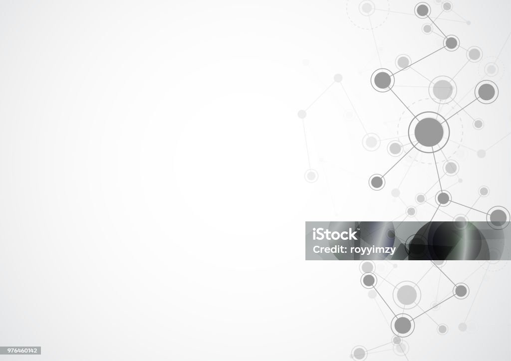 Abstract Connecting Dots And Lines Connection Science Background Vector Illustration Stock