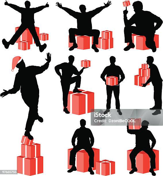 선물 실루엣 서 있기에 대한 스톡 벡터 아트 및 기타 이미지 서 있기 실루엣 앉음 Istock
