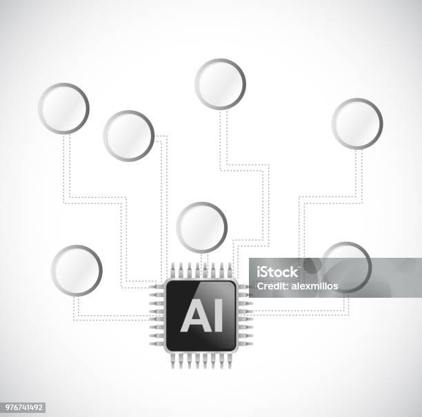 Ai 프로세서 다이어그램 디자인 그래픽입니다 0명에 대한 스톡 벡터 아트 및 기타 이미지 0명 3차원 형태 가상현실
