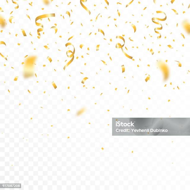Gyllene Konfetti Och Festlig Band Fallande Realistiska Glitter Med ... Gyllene Konfetti Och Festlig Band Fallande Realistiska Glitter Med ...