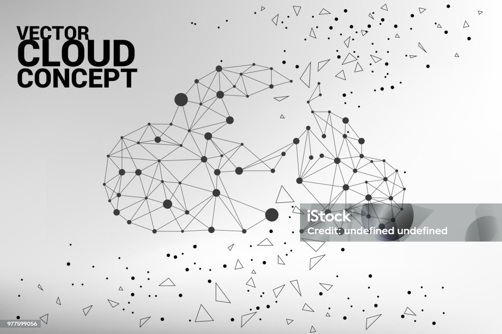 Konsep Jaringan Komputasi Awan Polygon Dot Connected Line Konsep Server