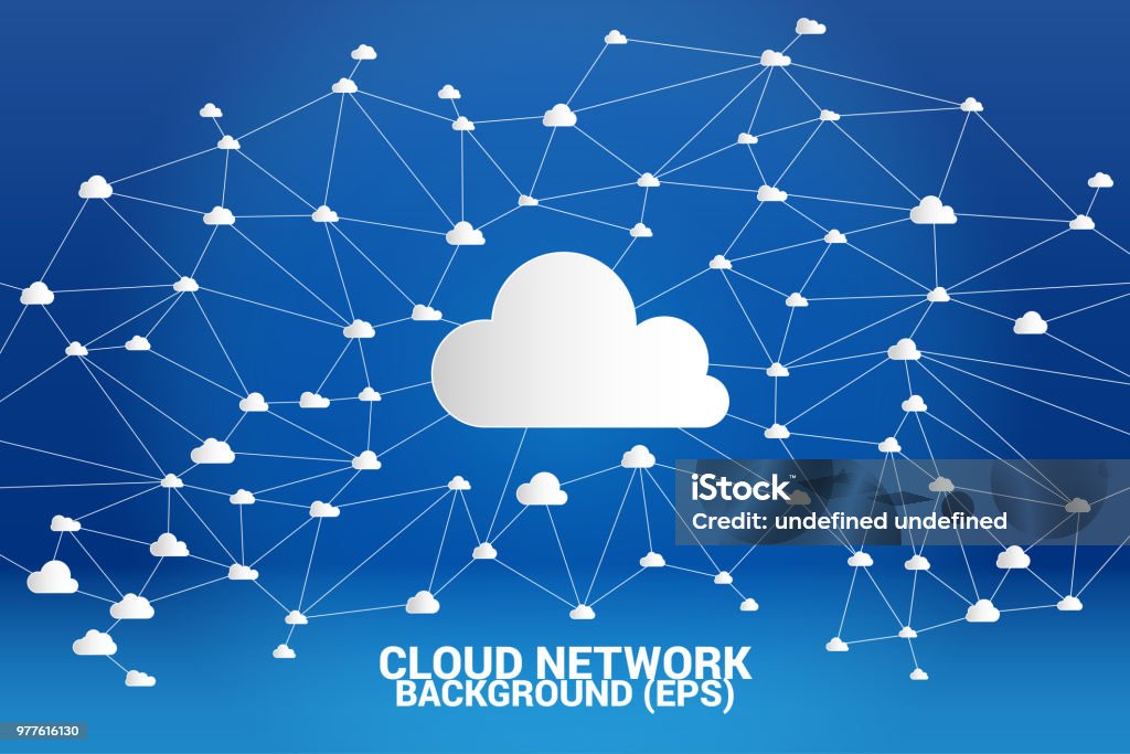 Konsep Jaringan Komputasi Awan Polygon Dot Connected Line Konsep Server