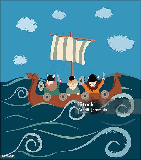 바이킹 배송합니다 바이킹 배에 대한 스톡 벡터 아트 및 기타 이미지 바이킹 배 바이킹 3 명 Istock