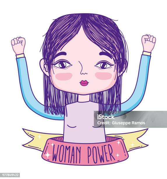 Woman Power Girl Cartoon Stock Illustration Download Image Now