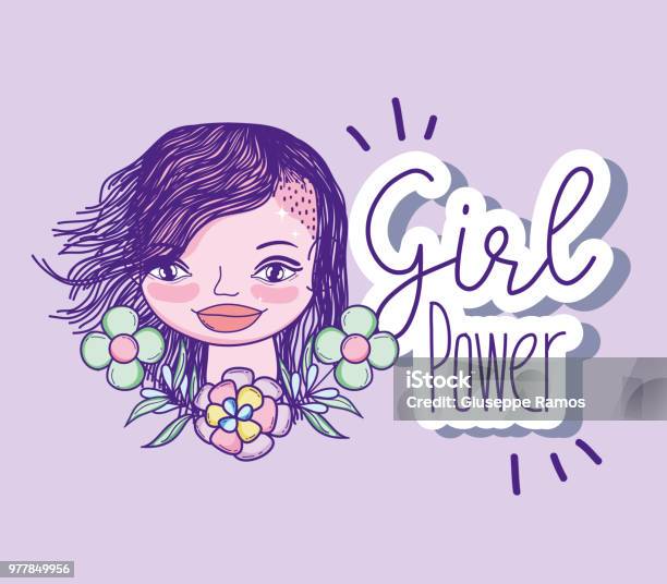 Girl Power Cartoon Stock Illustration Download Image Now Adult Arm