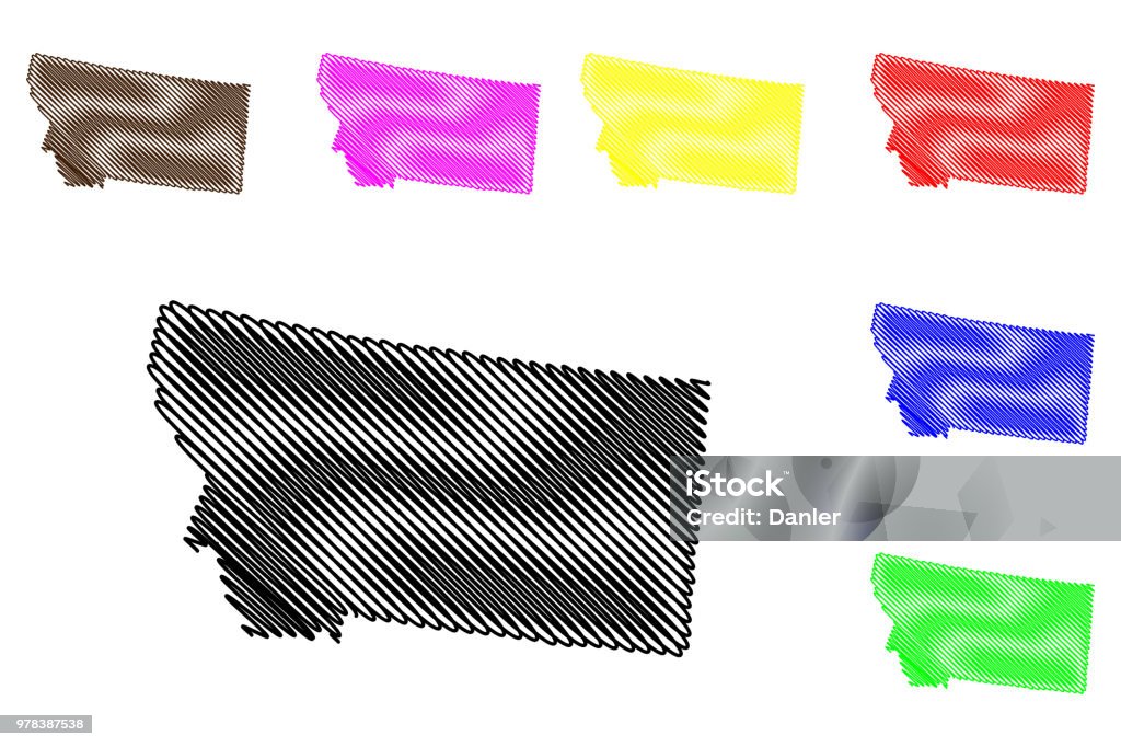 Montana Map Vector Stock Illustration Download Image Now Abstract