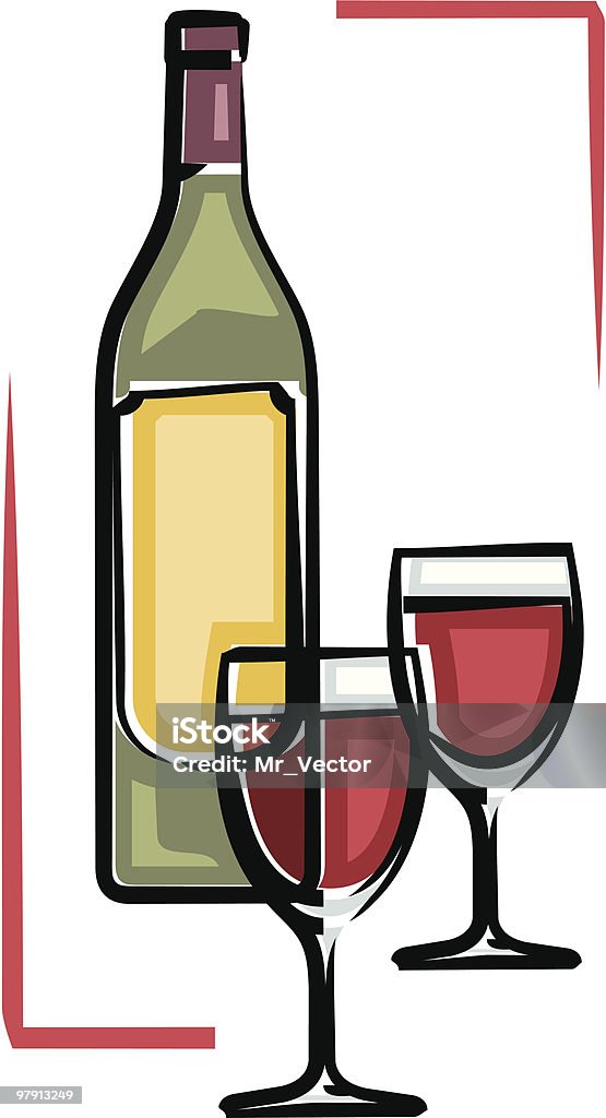 Bottle Of Wine Vector Illustration Stock Illustration Download Image Now Alcohol Drink