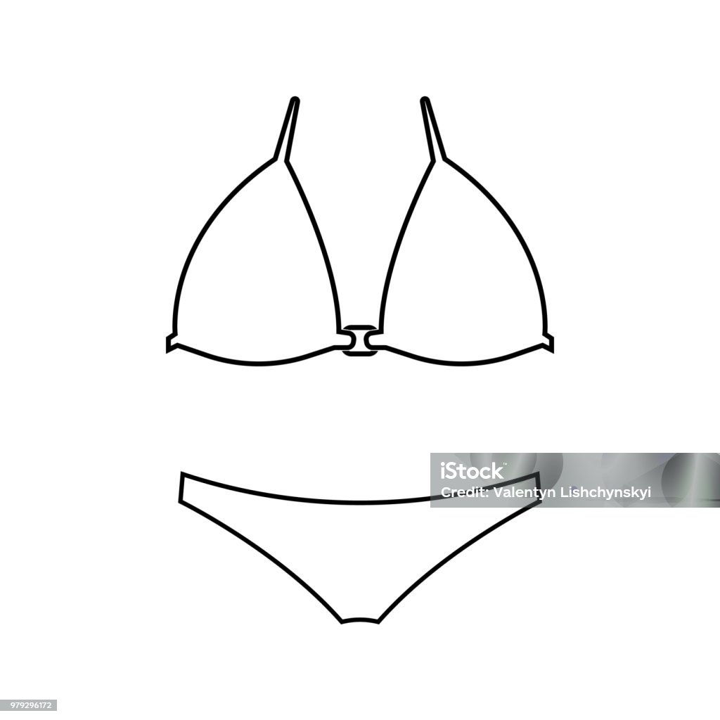 Costume Da Bagno Femminile Su Sfondo Bianco Immagini Vettoriali Stock