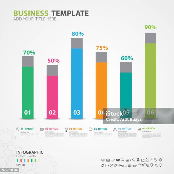 Éléments Dinfographie Diagramme Avec 6 Étapes Options Illustration