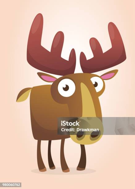 Personnage De Dessin Animé Heureux De Moose Illustration Dorignal