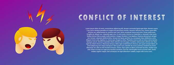 Conflict Of Interest Vector Illustration Flat Gradient Stock ... Conflict Of Interest Vector Illustration Flat Gradient Stock ...