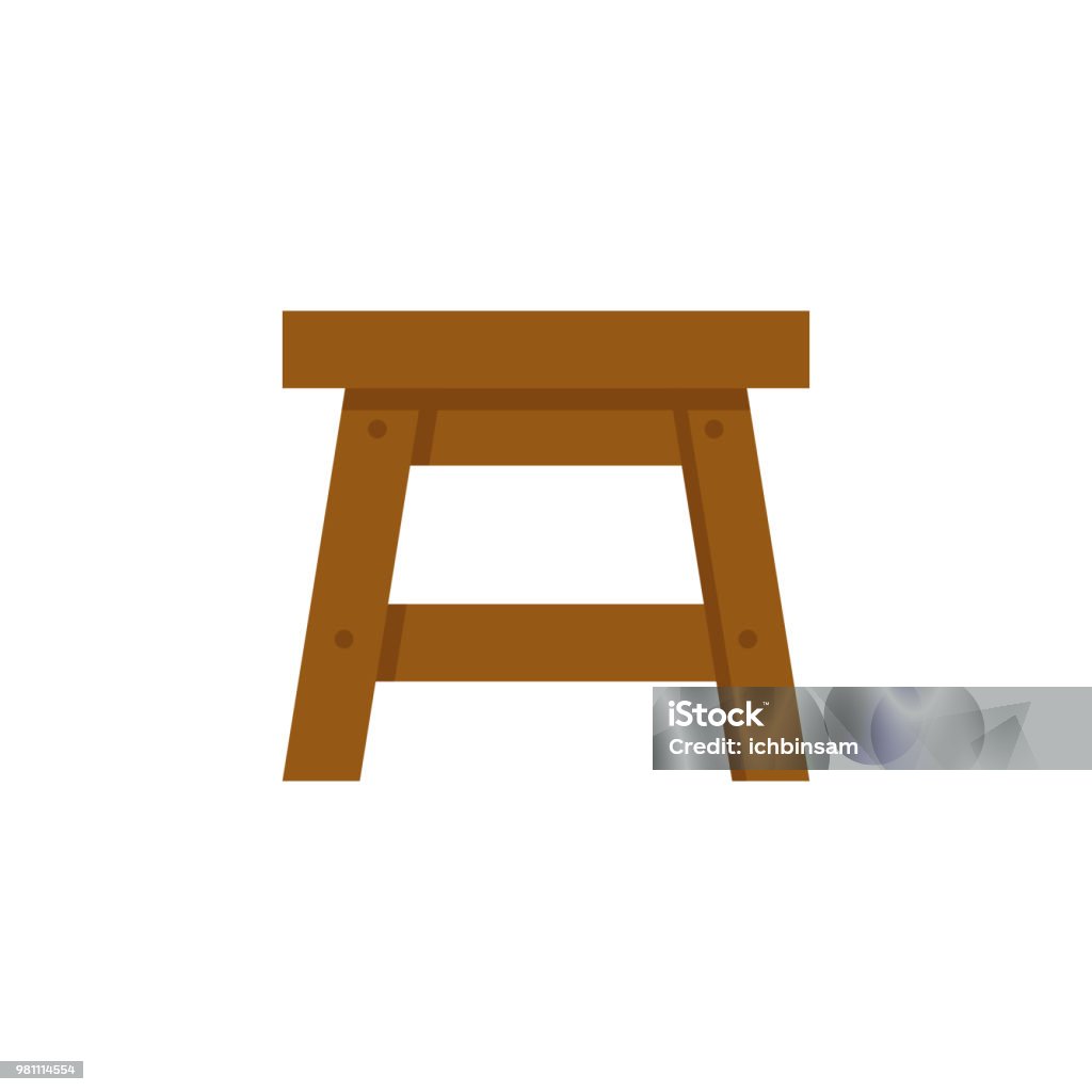 Stool Vector Illustration Stock Illustration Download Image Now Wood Material Stool
