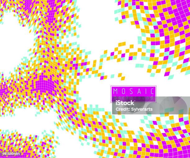 Seni Vektor Minimal Geometris Ilustrasi Dimensi Ubin Mosaik Yang Indah