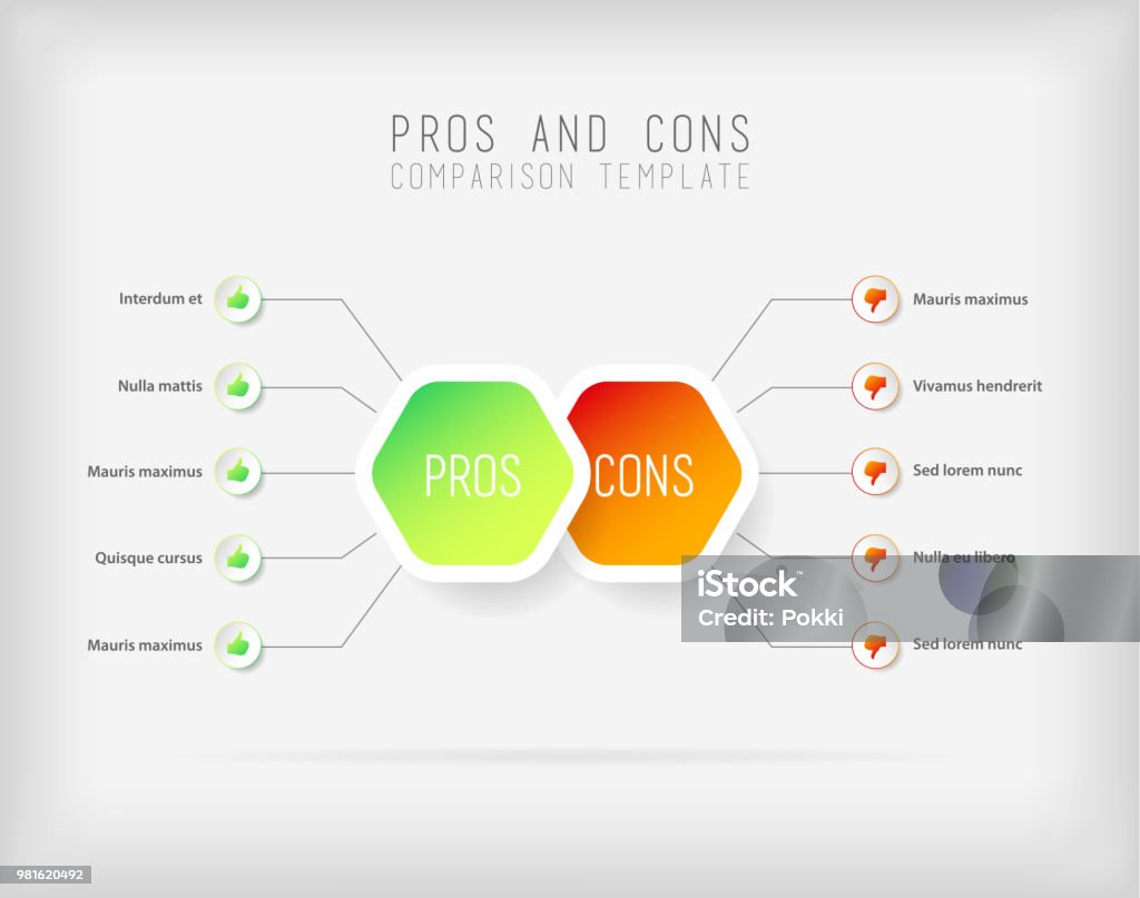 Pros And Cons Comparison Vector Template Stock Illustration Download