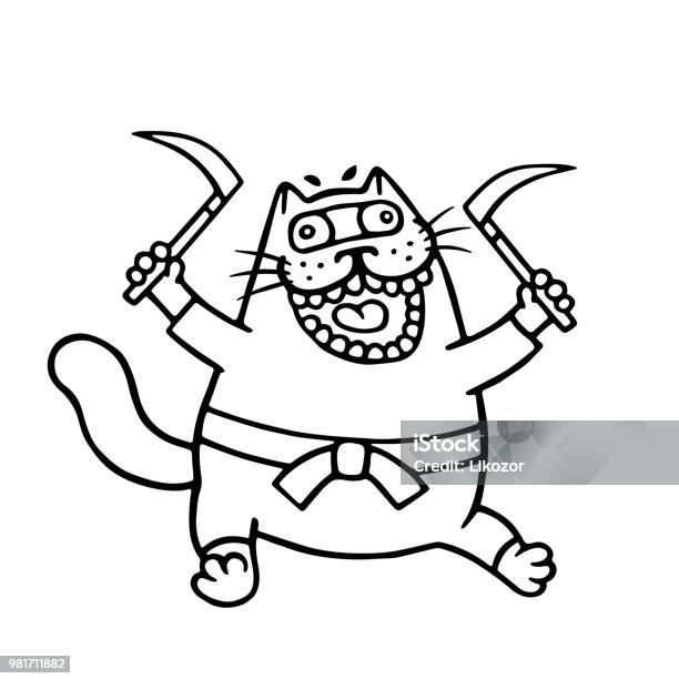 Kucing Ninja Lucu Dipersenjatai Dengan Dua Sabit Ilustrasi Stok - Unduh ... Kucing Ninja Lucu Dipersenjatai Dengan Dua Sabit Ilustrasi Stok - Unduh ...