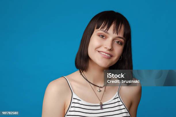 Closeup Portrait Of A Young Attractive 18 Year Old Woman In Summer