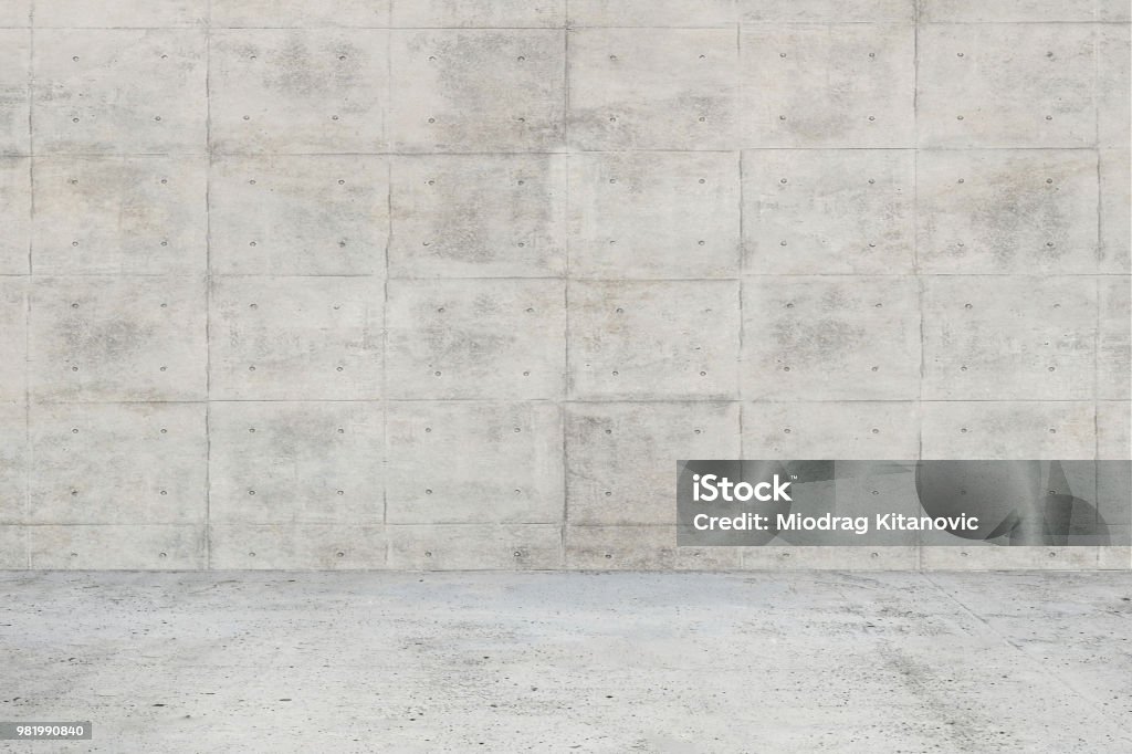 Interior Abstrak Ruangan Kosong Dengan Dinding Beton Dan Lantai Foto