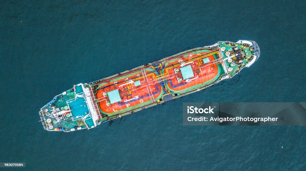 Kapal Tanker Minyak Pandangan Atas Udara Tanker Untuk Bisnis Ekspor