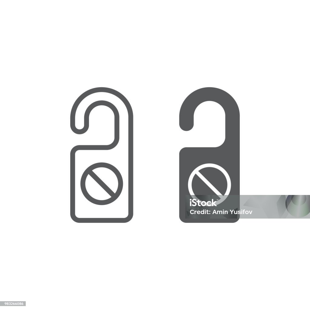 Do Not Disturb Line And Glyph Icon Travel And Tourism Door Hanger Sign
