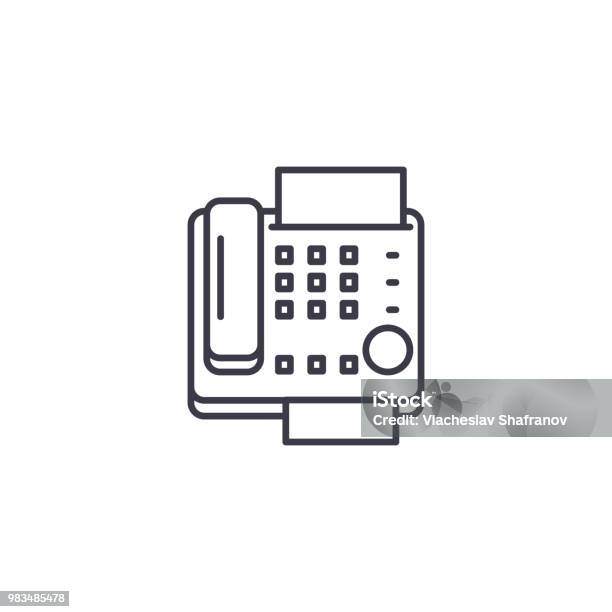 Fax Conception Linéaire Icône De Lappareil Fax Machine Ligne Vecteur