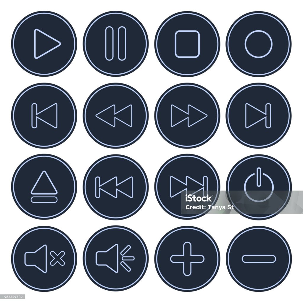 Player Buttons Set Media Icons Vector Stock Illustration - Download ... Player Buttons Set Media Icons Vector Stock Illustration - Download ...