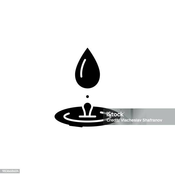 Notion Dicône Noire Hydrothérapie Symbole Vecteur Plat Hydrothérapie